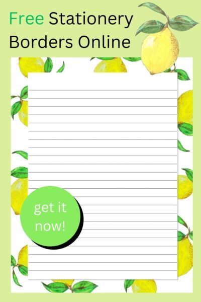 Free Printable Stationery Borders (& Matching Envelope Liners) - Amarie ...