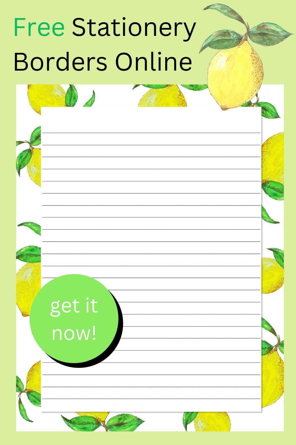 Free Printable Stationery Borders (& Matching Envelope Liners) - Amarie ...