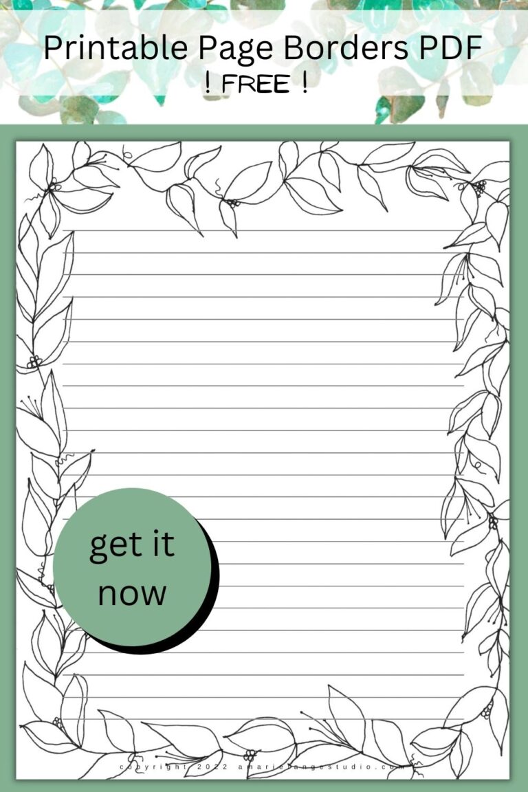 Free Printable Stationery Borders (& Matching Envelope Liners) - Amarie ...